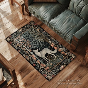 Scandinavian Wolf Rug Woodland Theme Room Decor William Morris Inspired ...