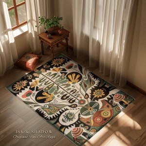 Trendy Aesthetic Boho Rug Indie Floral Aesthetic Living Room Danish ...