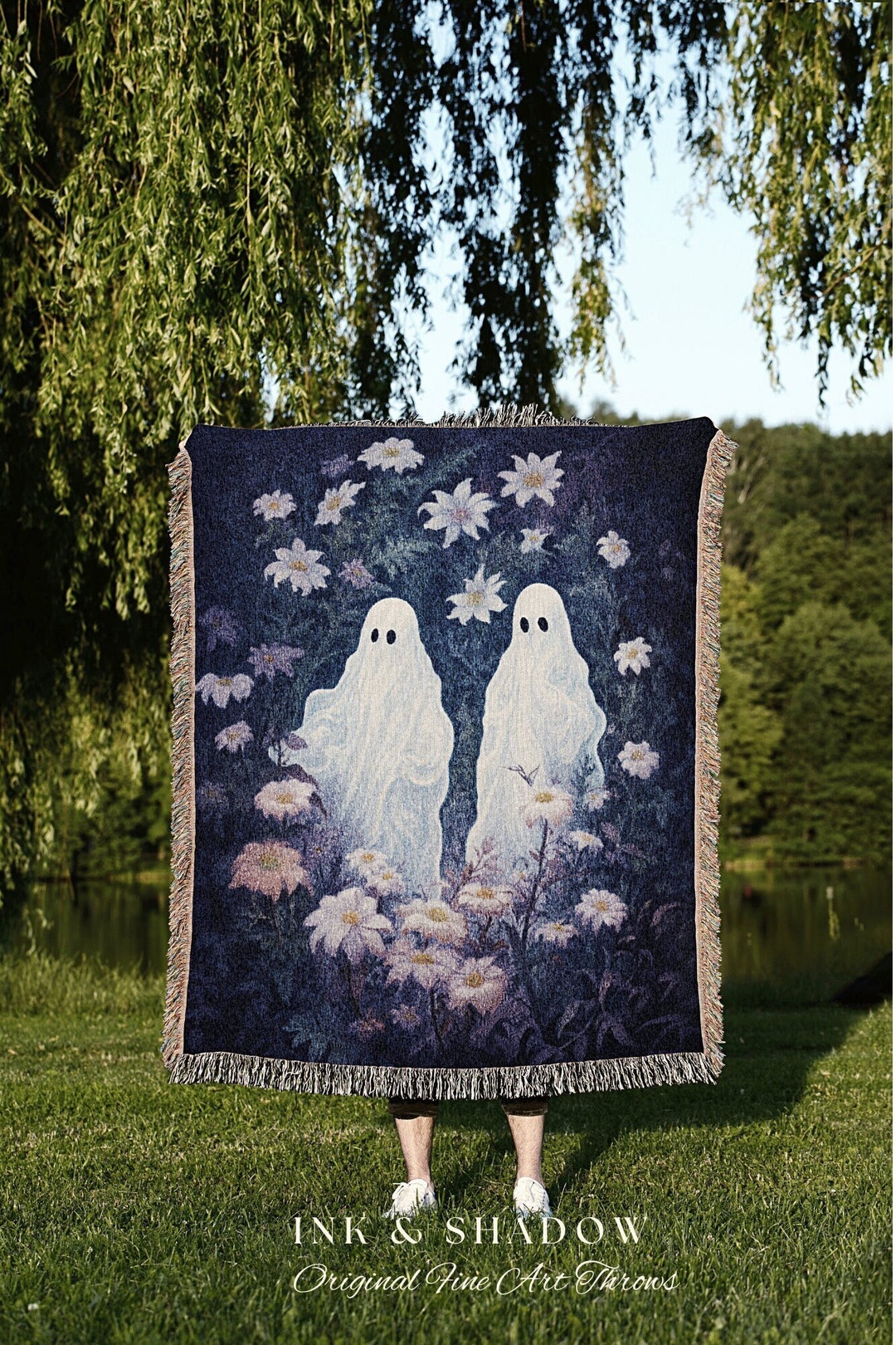 Floral Ghost Tapestry Mystical Room Decor Vintage Ghost - Etsy