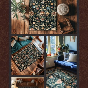 Dark Victorian Aesthetic Rug | Ethereal Gothic Livingroom Decor Ornate ...