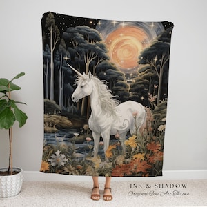 Ethereal Unicorn Tapestry Woven | Whimsical Room Decor Medieval ...