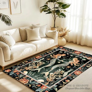 Cottagecore Mermaid by the Sea Costal Dreamy Boho Art Rug Nautical ...