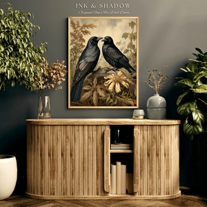 Crow Art Poster Print Gothic Room Decor Crowcore Decor Dark Academia ...