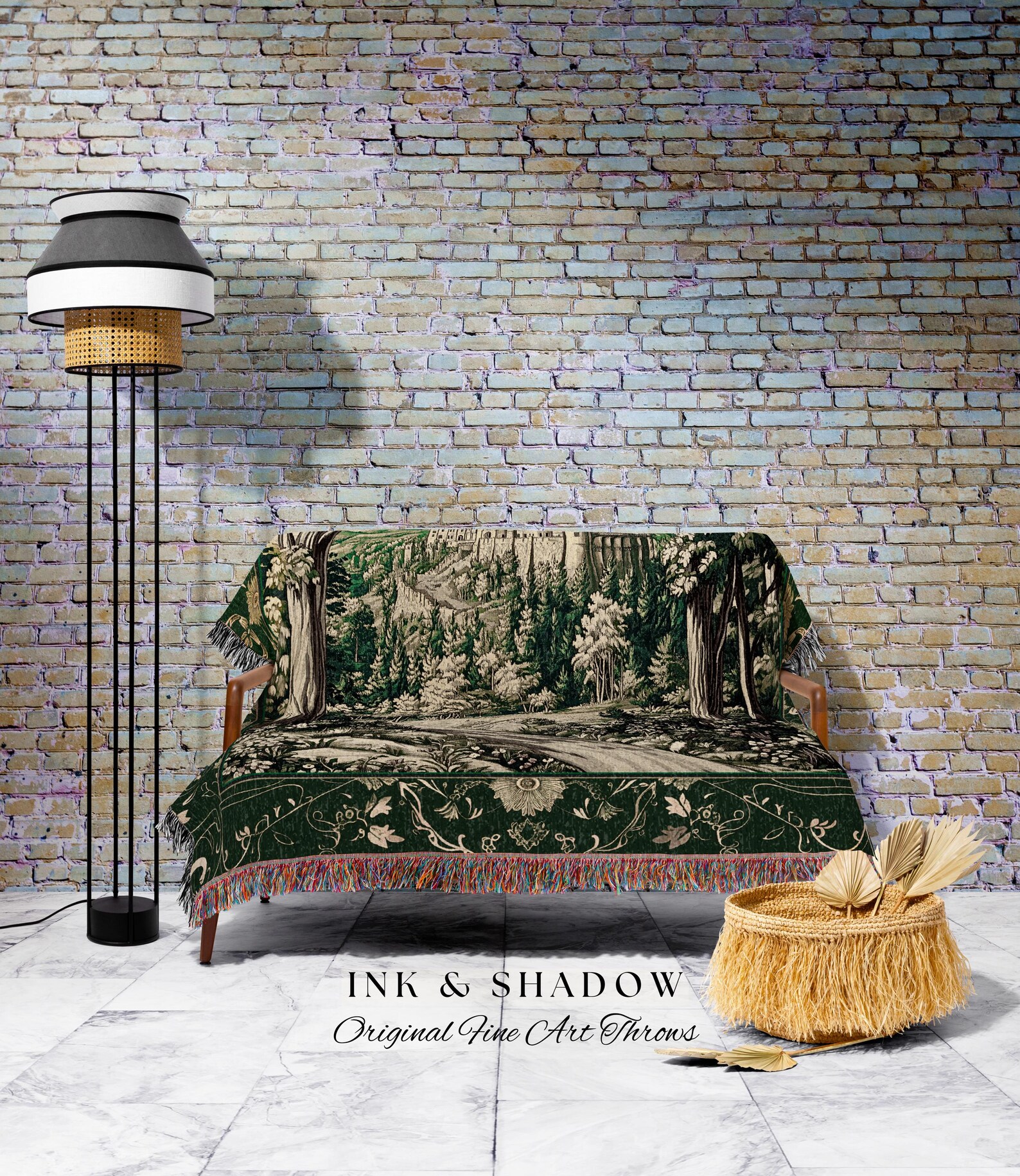 Medieval Castle Woodland Forest Tapestry Blanket Forestcore Dark ...