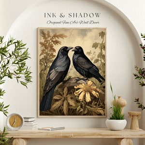 Crow Art Poster Print Gothic Room Decor Crowcore Decor Dark Academia ...