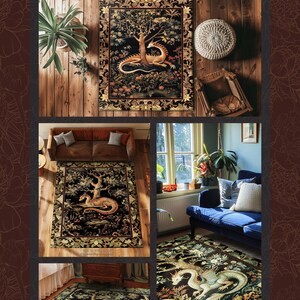 Ancient Dragon Art Rug Mystical Enchanting Forest Decor | Antique ...