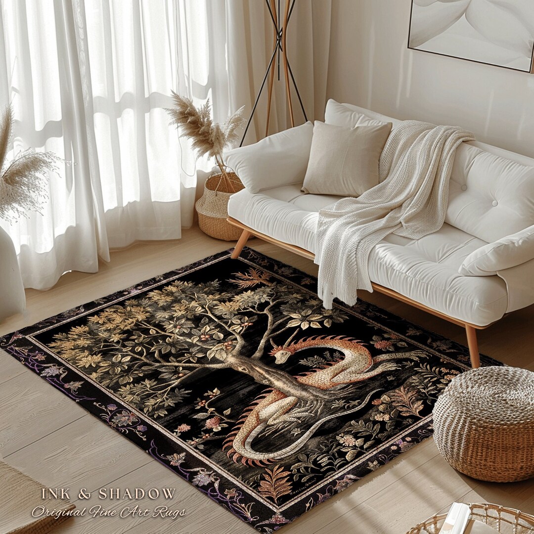 Goblincore Dragon Accent Rug Medieval Fairytale Inspired Nursery Decor ...