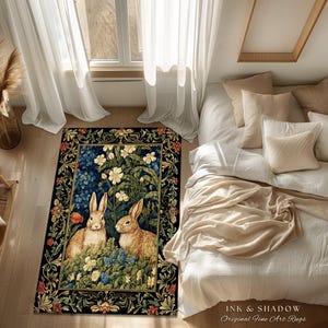 Cottagecore Bunnies Spring Rug | Woodland Room Decor William Morris ...