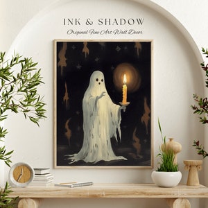 Vintage Victorian Gothic Ghost Art Print Dark Academia Wall Decor ...