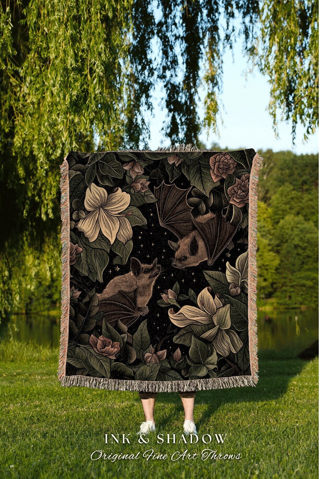 Starry Sky Bat Tapestry Blanket | Celestial Tapestry Pastel Wall Art ...