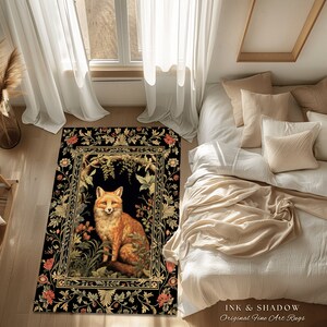 Mystic Woodland Fox Rug Cottagecore Room Decor William Morris Inspired ...