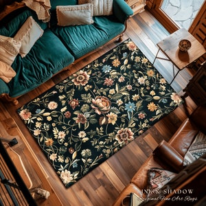 Dark Victorian Aesthetic Rug | Ethereal Gothic Livingroom Decor Ornate ...