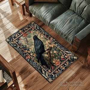 Dark Academia Crowcore Rug Ethereal Bedroom Decor William Morris ...
