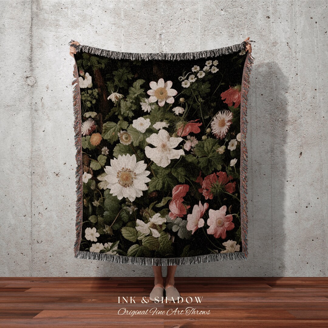 Fairycore Wildflower Tapestry Whimsigoth Wall Art Woven Blanket ...