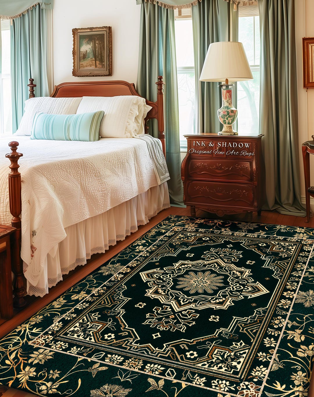 Eccentric Geometric Art Deco Rug | Rustic Gold Accent Design Bohemian ...
