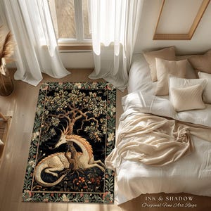 Dark Academia Dragon Area Rug | Medieval Folklore Room Decor Fairytale ...