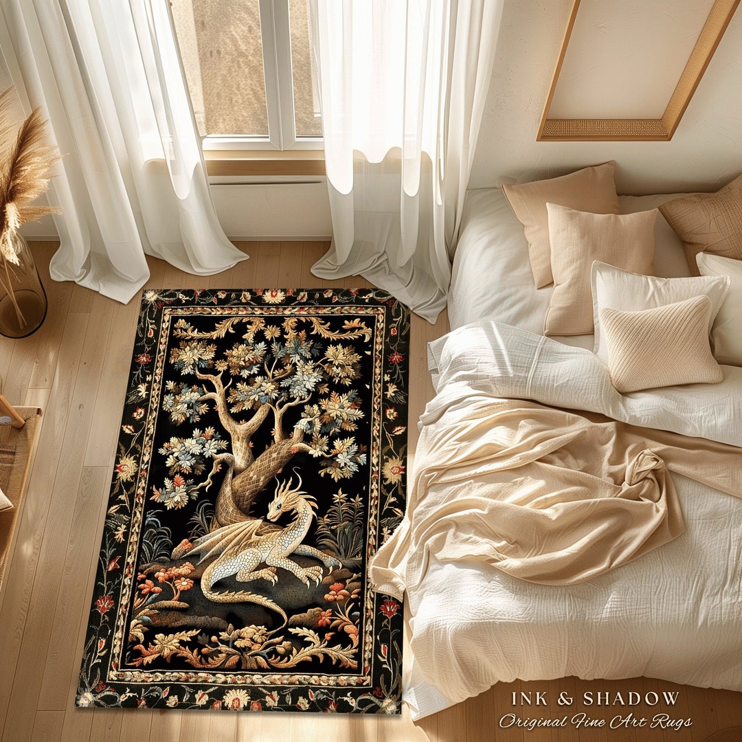 Medieval Aesthetic Dragon Rug Ethereal Fairytale Inspired Nursery Decor ...