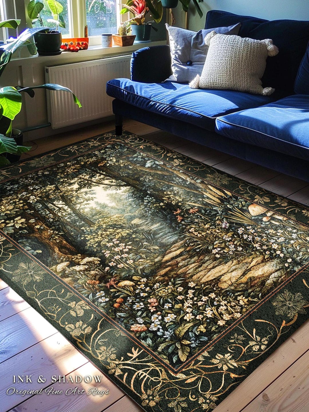 Fairy Meadow Mushroom Forest Rug | Mystic Academia Folklore Inspired ...