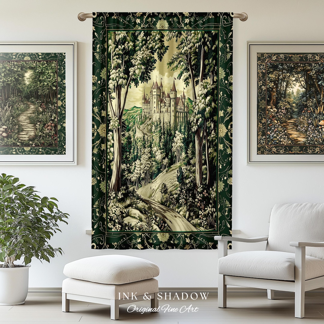 Medieval Castle Woodland Forest Curtains Forestcore Dark Academia ...