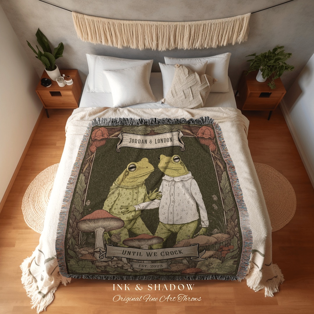 Best Friend Frog Blanket 'until We Croak' Funny Tapestry Woven Throw ...