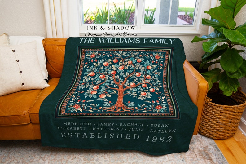 Dark Cottagecore Family Tree of Life Tapestry Custom Heritage Wall ...
