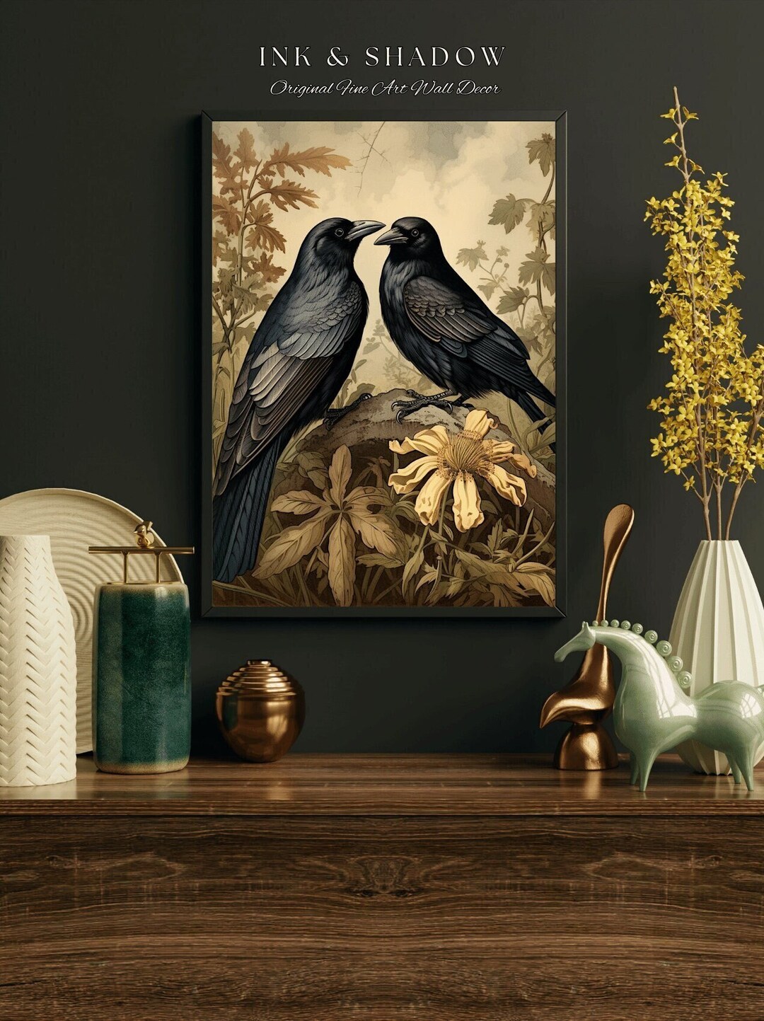 Crow Art Poster Print Gothic Room Decor Crowcore Decor Dark Academia ...