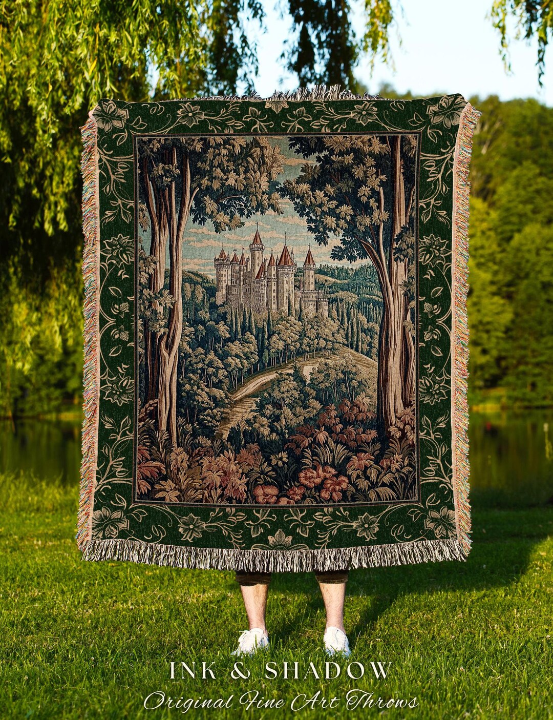 Fairytale Aesthetic Castle Tapestry Blanket Fairycore Folklore Inspired ...