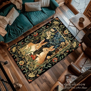 Bunnies in the Woodland Rug Spring Bunnies Room Decor William Morris ...