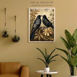 Crow Art Poster Print Gothic Room Decor Crowcore Decor Dark Academia ...