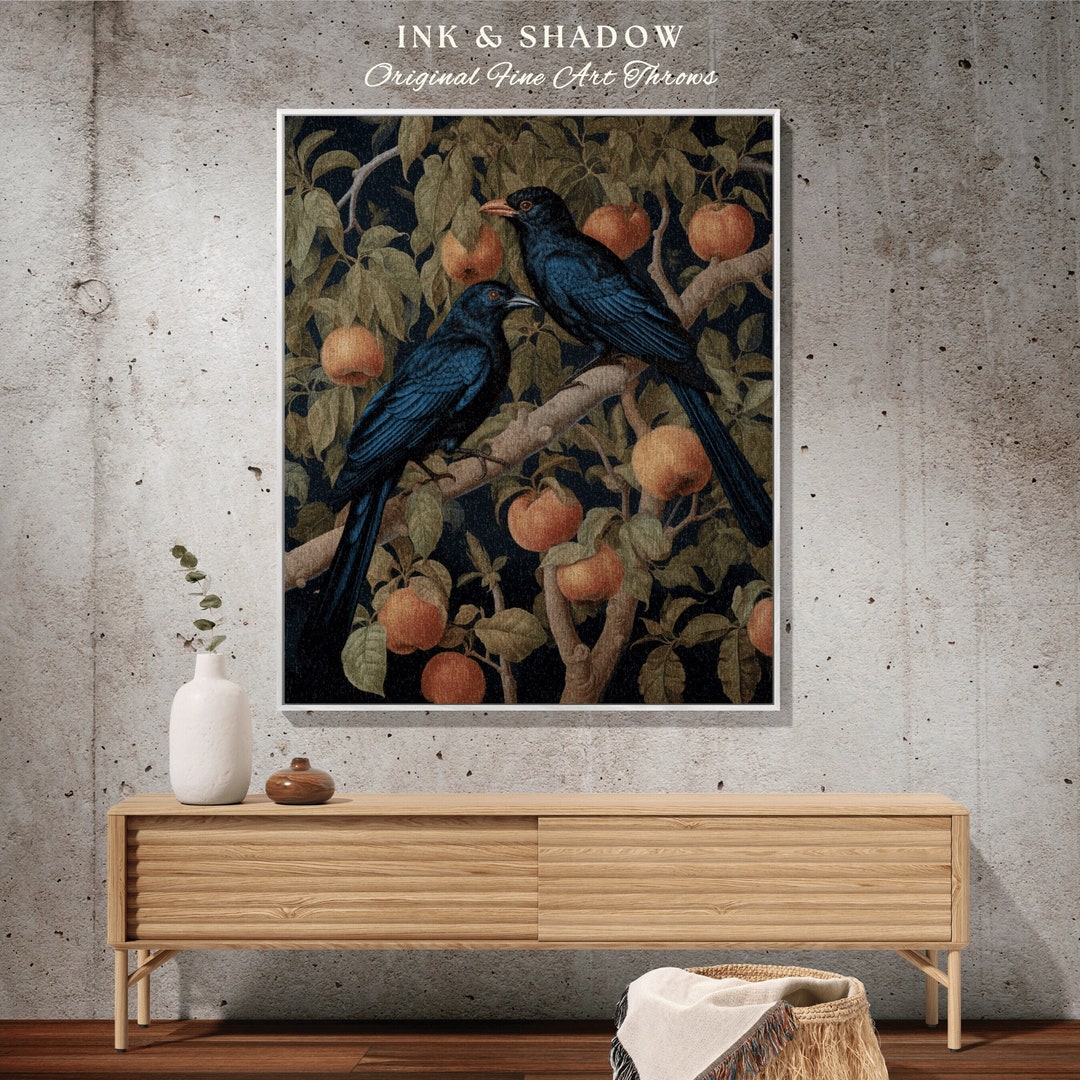 Baroque Crow Blanket Woven Tapestry | Woven Throw Blanket Crow William ...