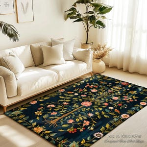 Boho Scandinavian Floral Area Rug Wildflower Aesthetic Danish Pastel ...