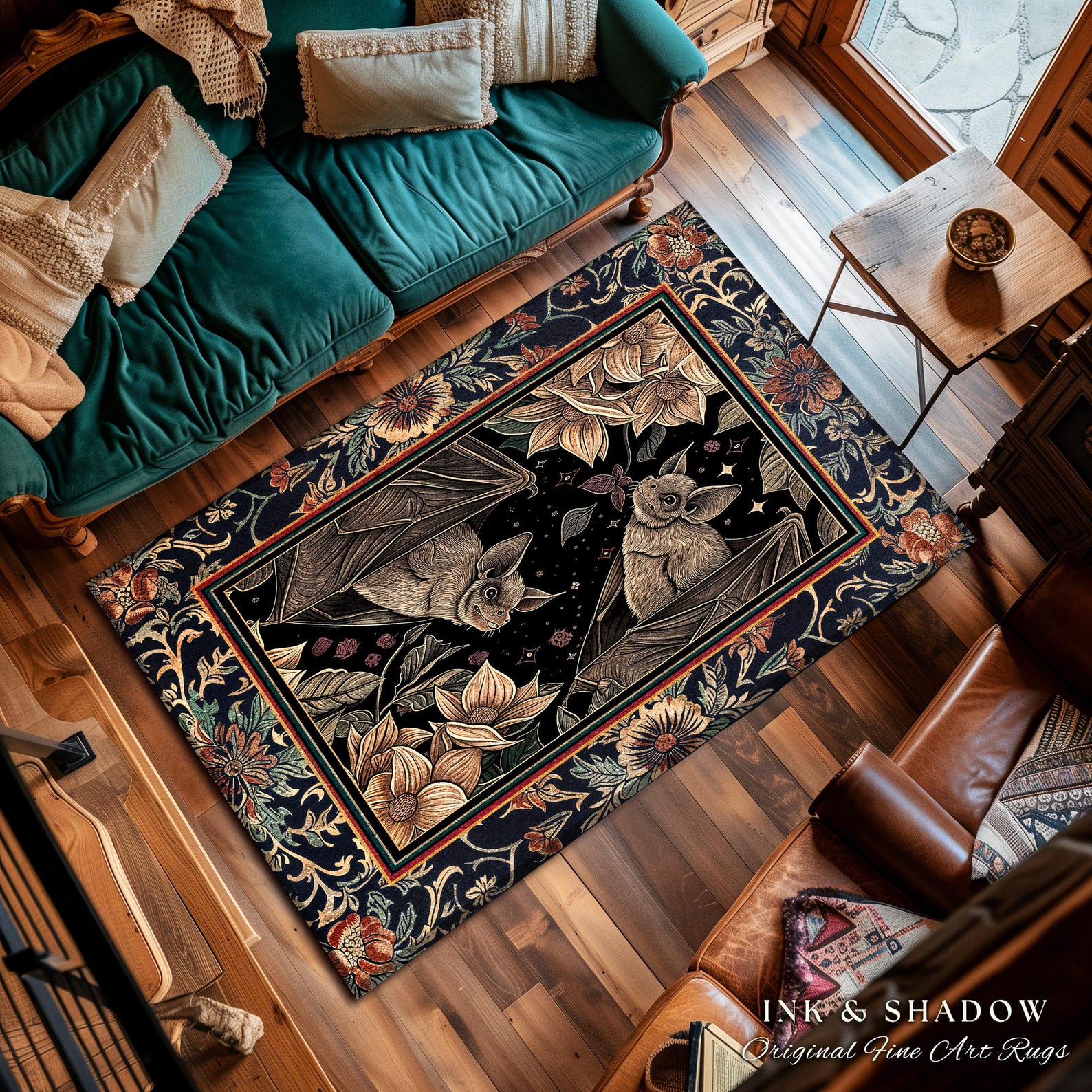 Dark Academia Mystic Bat Rug Woodland Gothic Victorian Decor ...