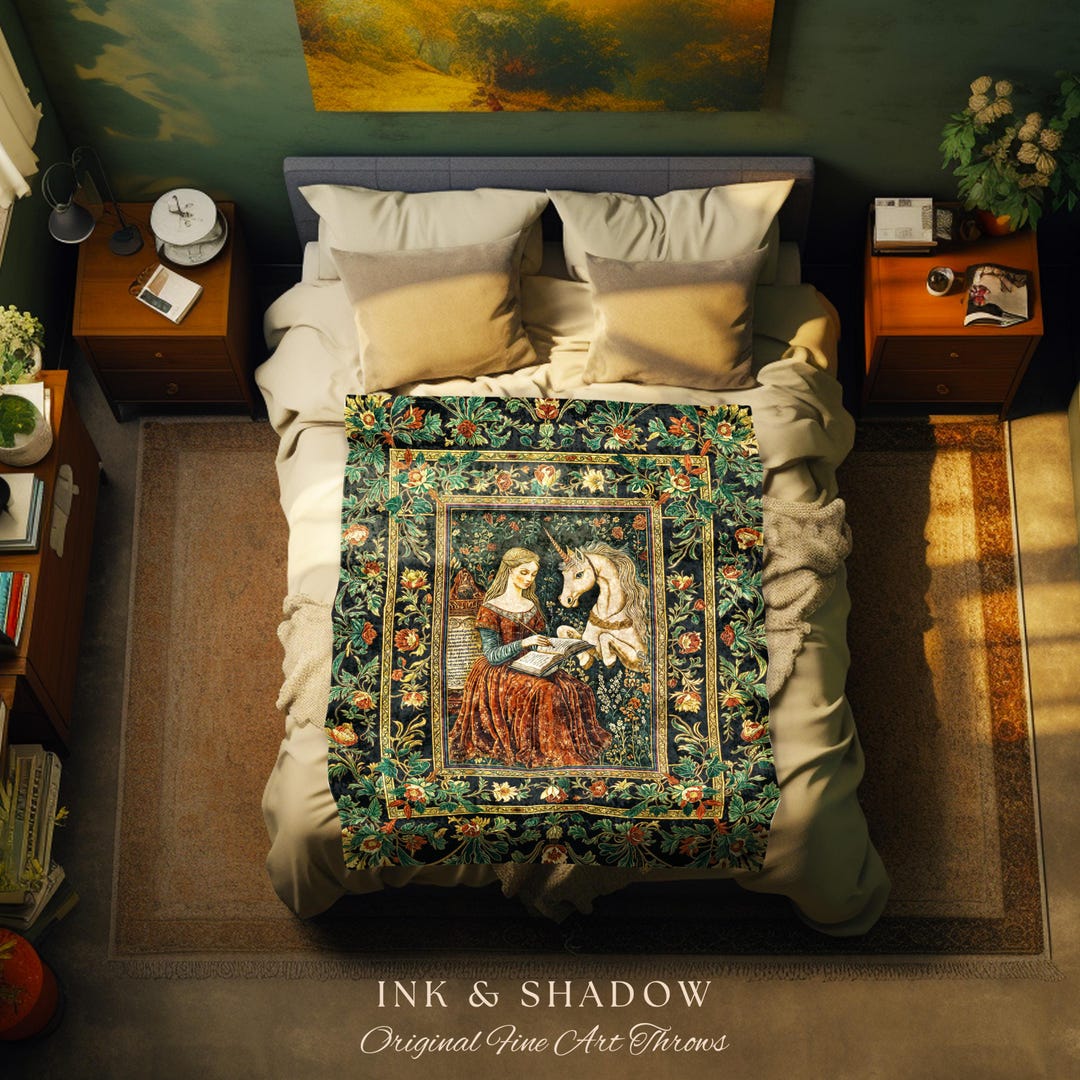 Romantic Cottagecore Maximalist Throw Blanket | Fairytale Woven ...