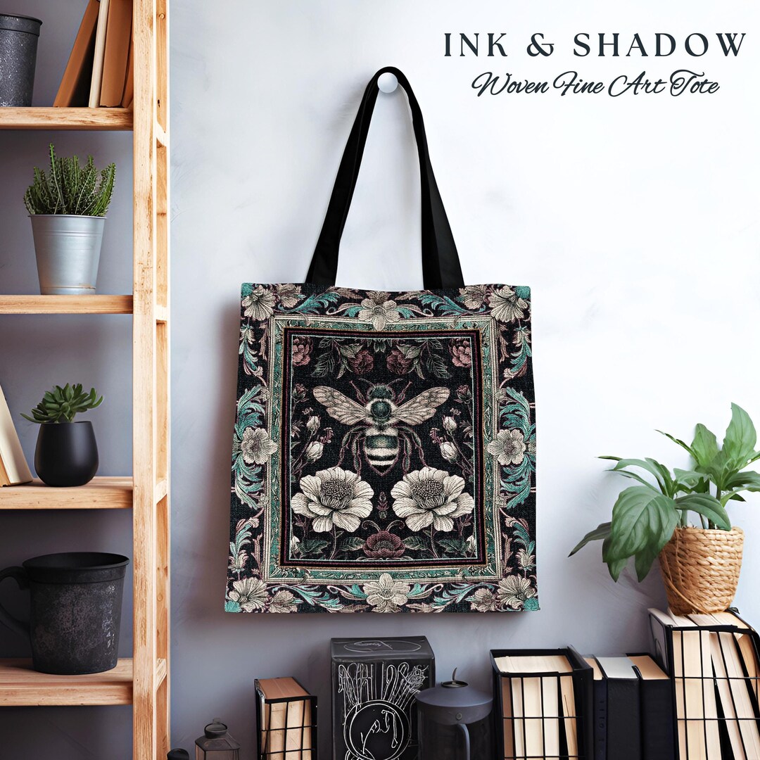 Queen Bee Victorian Gothic Floral Honeybee Bag Vintage Dark Botanical ...