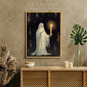 Vintage Victorian Gothic Ghost Art Print Dark Academia Wall Decor ...