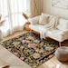 Antique Rose Aesthetic Rug Victorian Floral Dark Academia Decorative ...