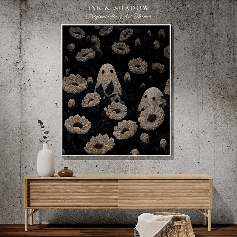 Spooky Cute Ghost Tapestry | Gothic Room Decor Vintage Ghost Funny ...