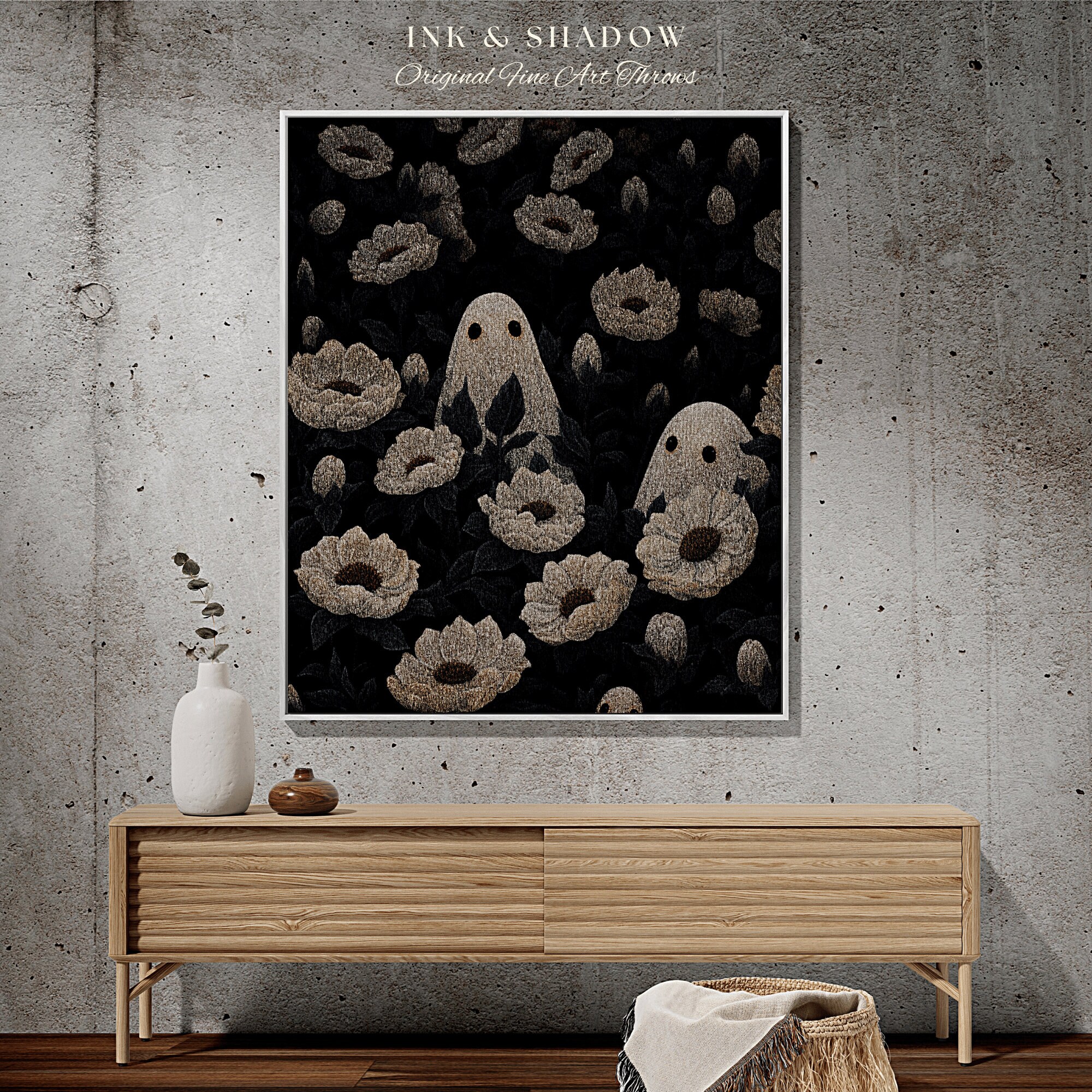 Spooky Cute Ghost Tapestry | Gothic Room Decor Vintage Ghost Funny ...