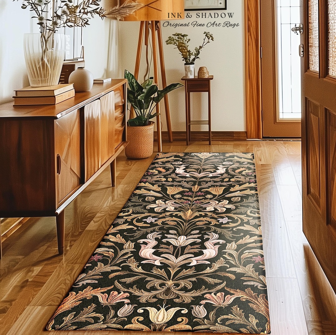 Ornate Baroque Elegance Floral Runner Antique Gold Art Nouveau ...