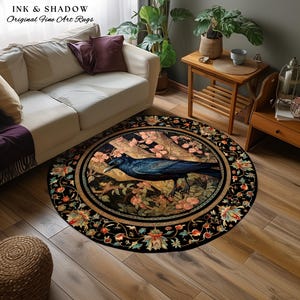 Crowcore Area Rug | Woodland Gothic Room Decor William Morris Inspired ...
