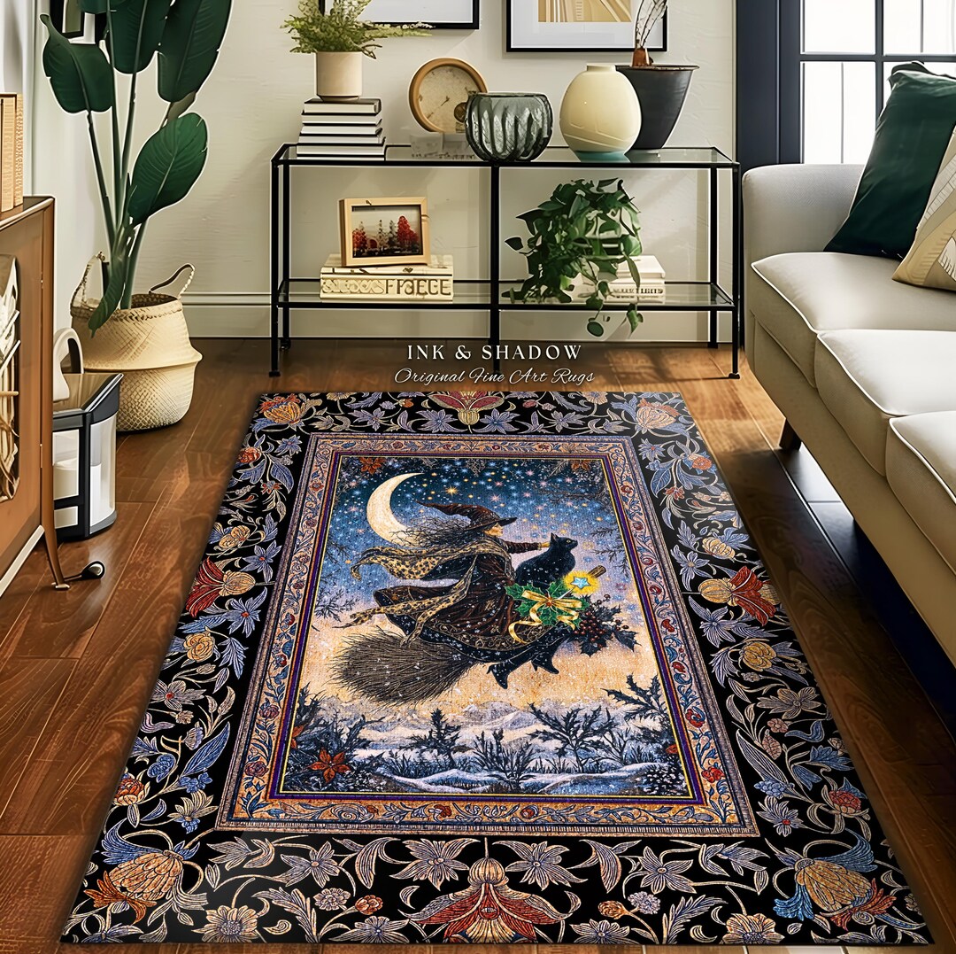 Magic Moonlit Witch Accent Rug | Ethereal Witchy Halloween Bedroom Area ...