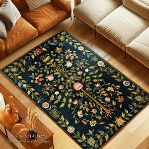 Boho Scandinavian Floral Area Rug Wildflower Aesthetic Danish Pastel ...
