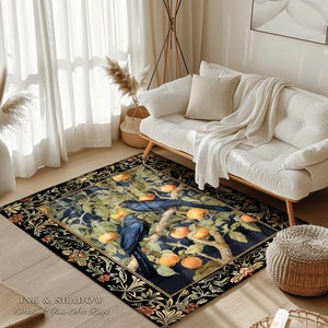 Woodland Gothic Raven Rug Crowcore Home Decor Cottagegoth Moody ...