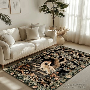 Fantasy Inspired Area Rug | Dark Academia Gothic Book Nook Decor ...