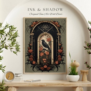 Dark Cottagecore Bedroom Art Poster Print Gothic Room Decor Crowcore ...