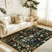 Dark Academia Wildflower Rug Floral Aesthetic Ornate Gothic Home Decor ...