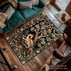 Fantasy Inspired Area Rug | Dark Academia Gothic Book Nook Decor ...