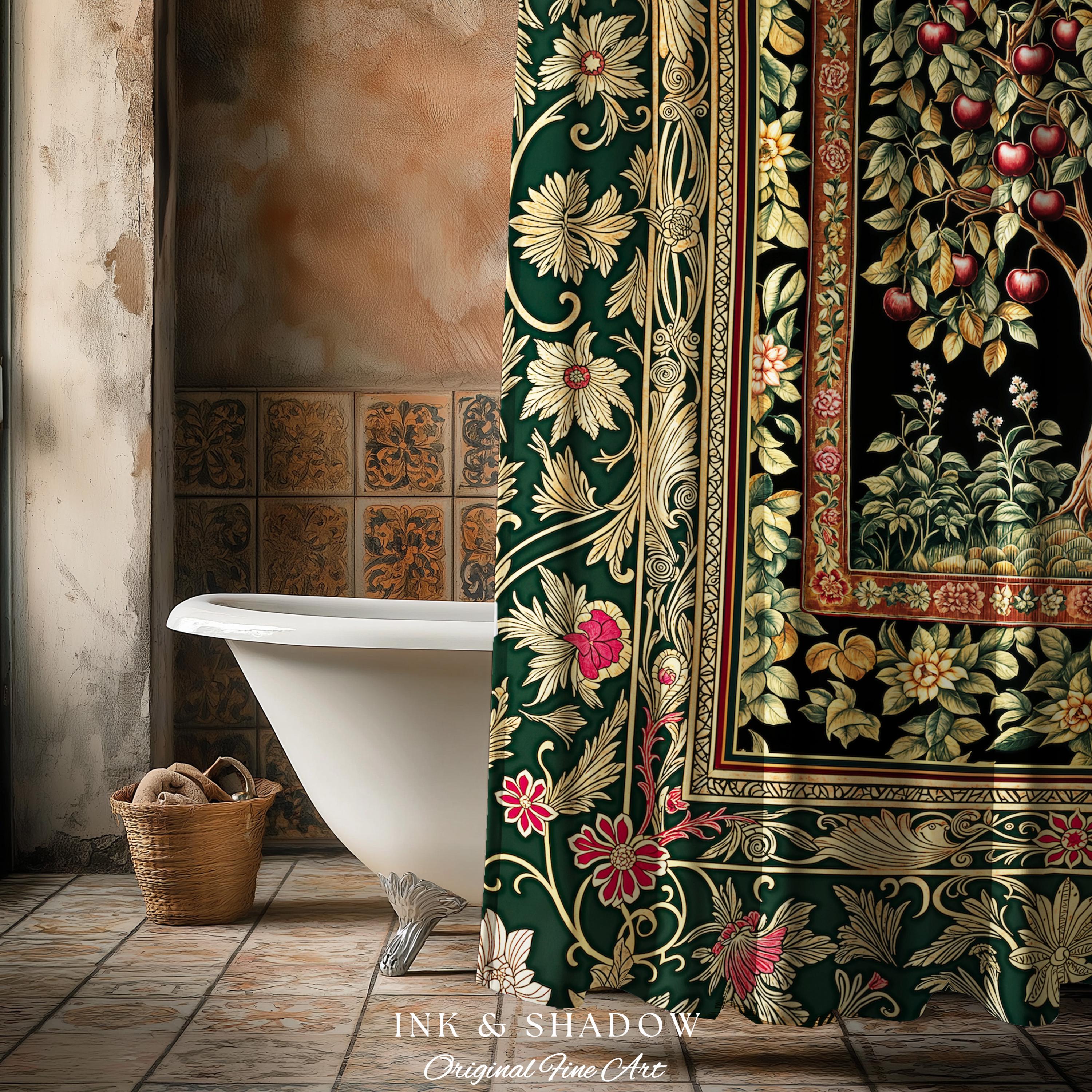 Storybook Gothic Cherry Tree Shower Curtain | Romantic Woodland ...