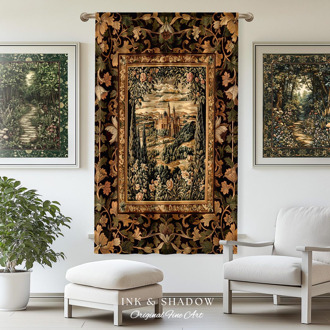 Romantic Victorian Botanical Curtains | Medieval Woodland Fairytale ...