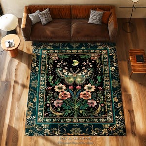 Ethereal Moth Rug Witchy Aesthetic Room Decor | Gothic Art Whimsical ...